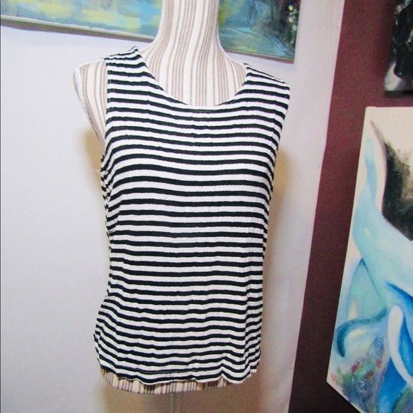 Vintage | Tops | Vintage Notations Black And White Striped Tank | Poshmark